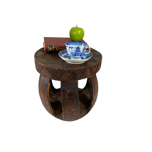 African Large Baga Stool Guinea-Bissau 13" H by 13" W | Chairish