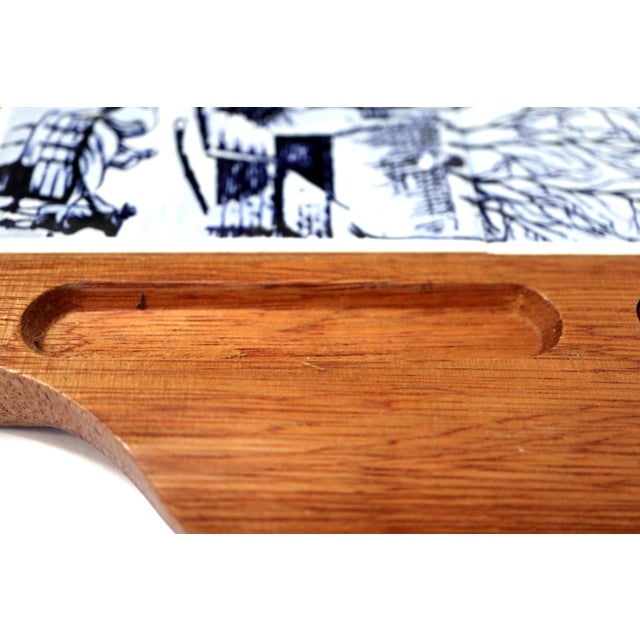 Hand Painted Vintage 1960s Delft Blue and White Tile Cheese Board ...