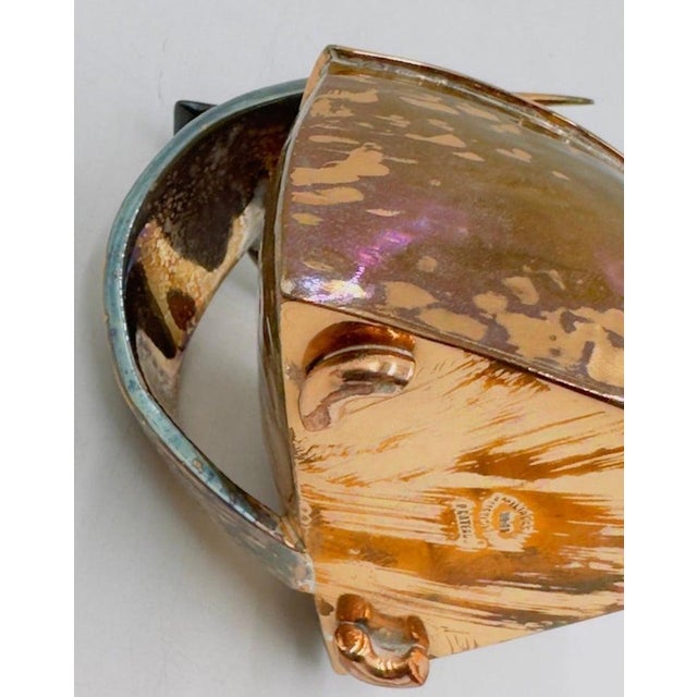 1980s Emilia Castillo Copper & Silver Creamer & Sugar Set With Bird ...