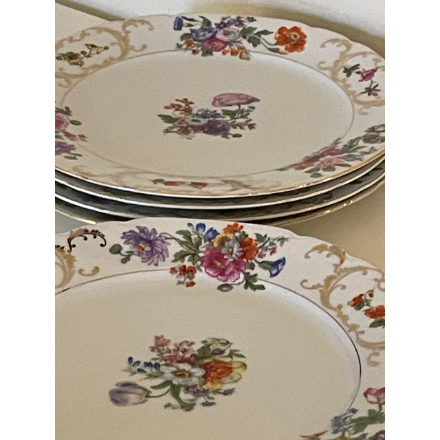 Circa 1920s Victoria Czechoslovakia Floral Porcelain Plates - Set of 7 ...