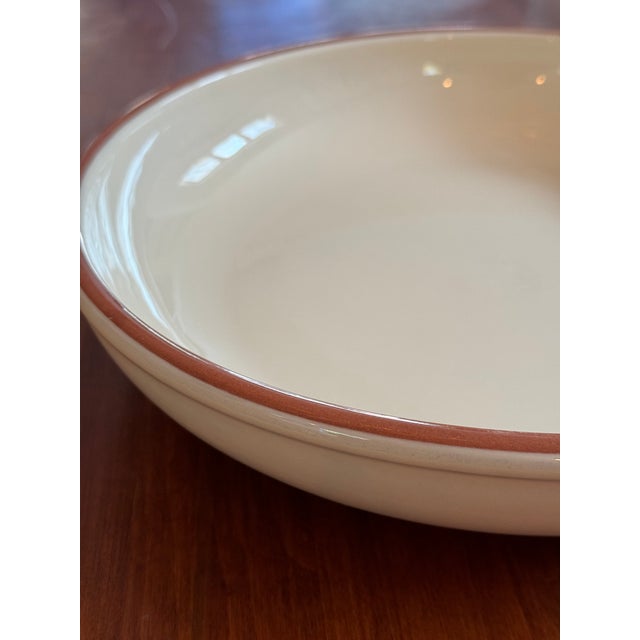 Val Do Sol Stoneware Pasta Bowl in Cream Glaze and Terra Cotta | Chairish
