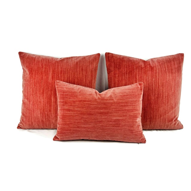 Lee Jofa Barnwell Pink Coral Velvet in Petal Pillow Cover | Chairish