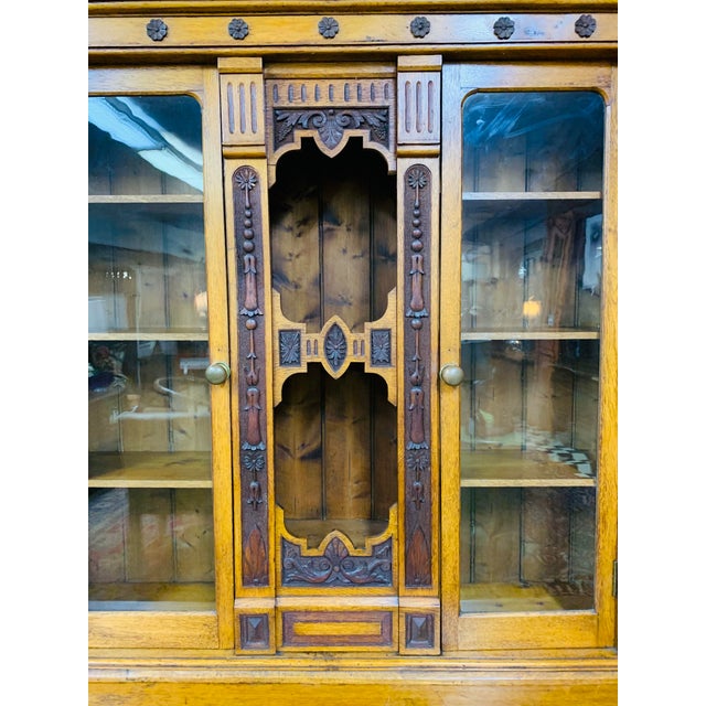 Antique Handcarved Display China Cabinet Display Case | Chairish