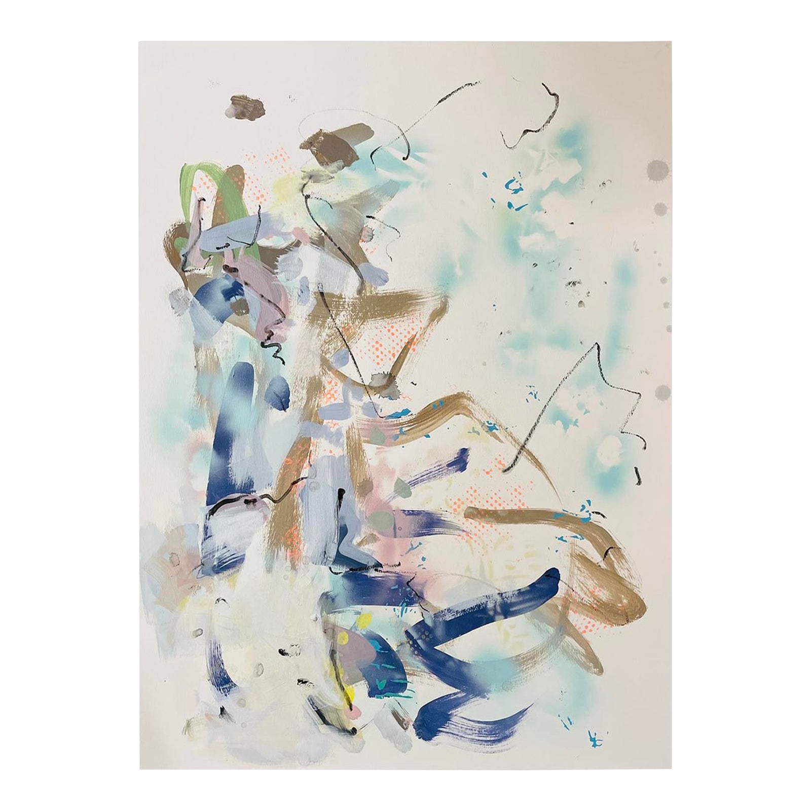 Contemporary Abstract Acrylic on Paper Painting “Gesture 2" by Gina ...