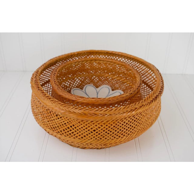 Mid 20th Century Vintage Pair of Nesting Baskets From China With a ...