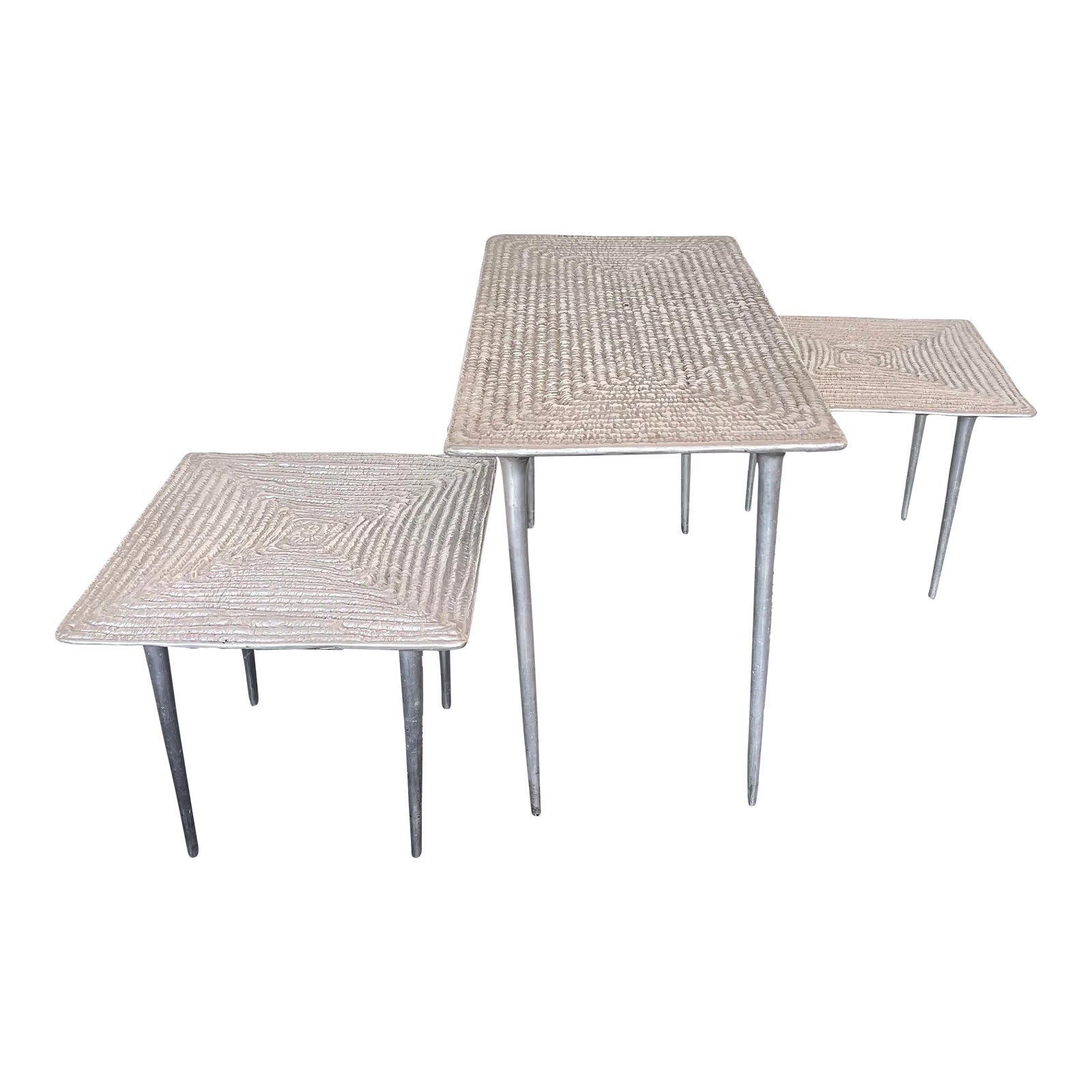 Set of 3 Cast Metal Coffee Side Tables, Italy, 1990s | Chairish