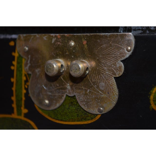 Early 20th Century, Lacquered Wooden Box, Decorated With Leaves and ...