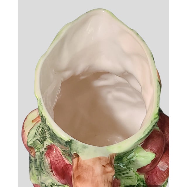 Vintage World Bazaar Majolica Pottery Apples 3d Design Pitcher | Chairish