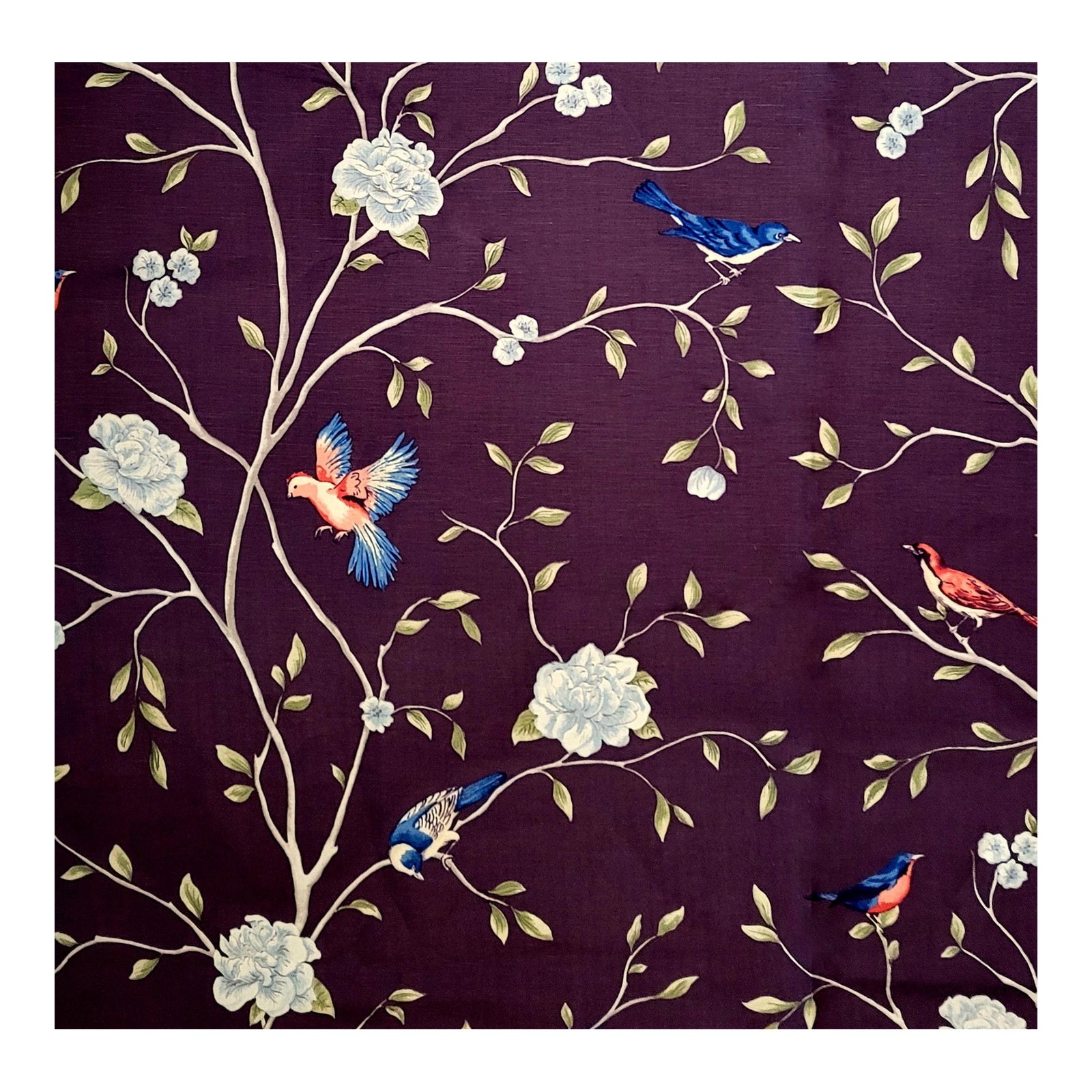 Trend for Fabricut Vern Yip "Exotic Garden" Eggplant Cotton/Linen Blend ...