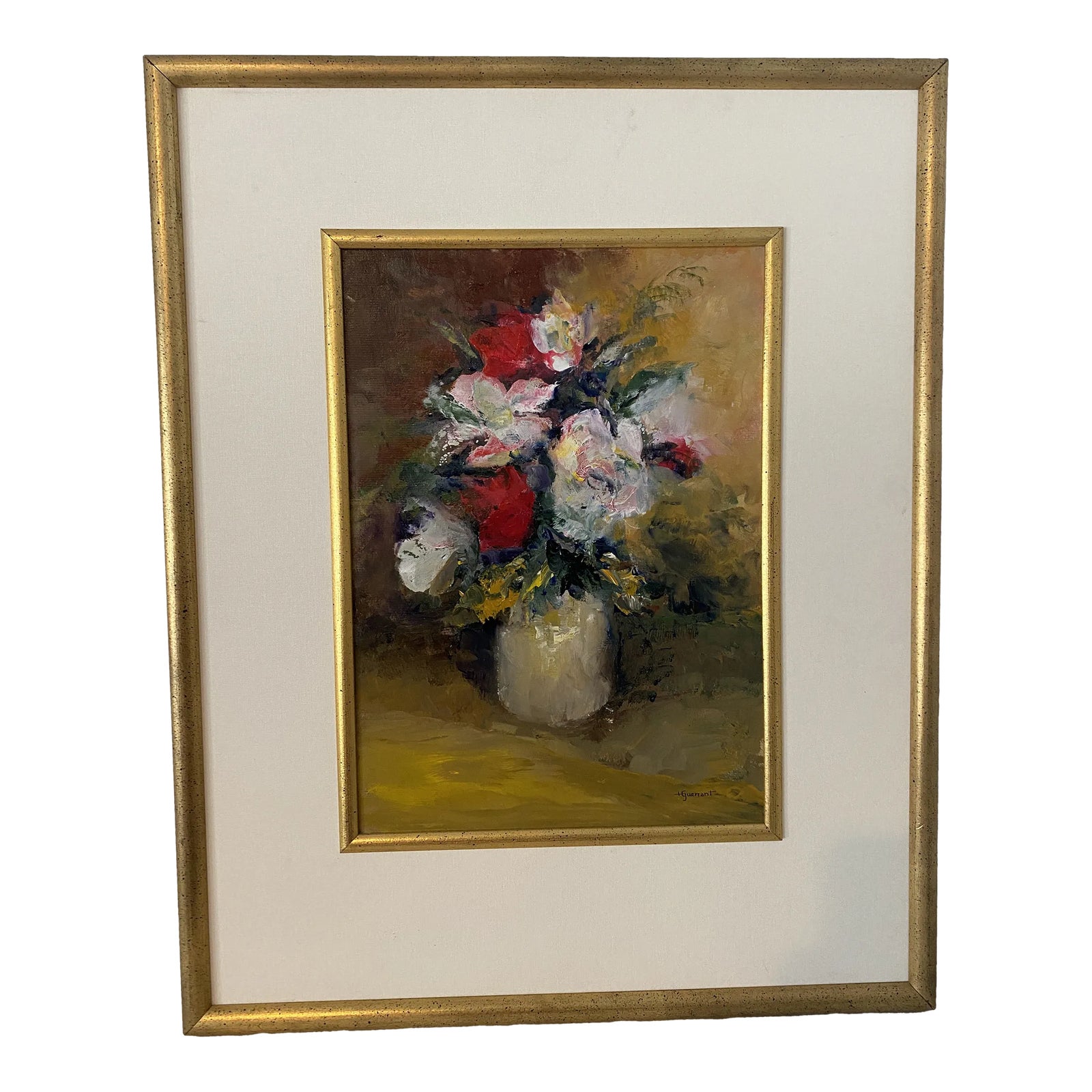 1980s H. Guerrant Impressionist Style Still Life Oil Painting, Framed ...
