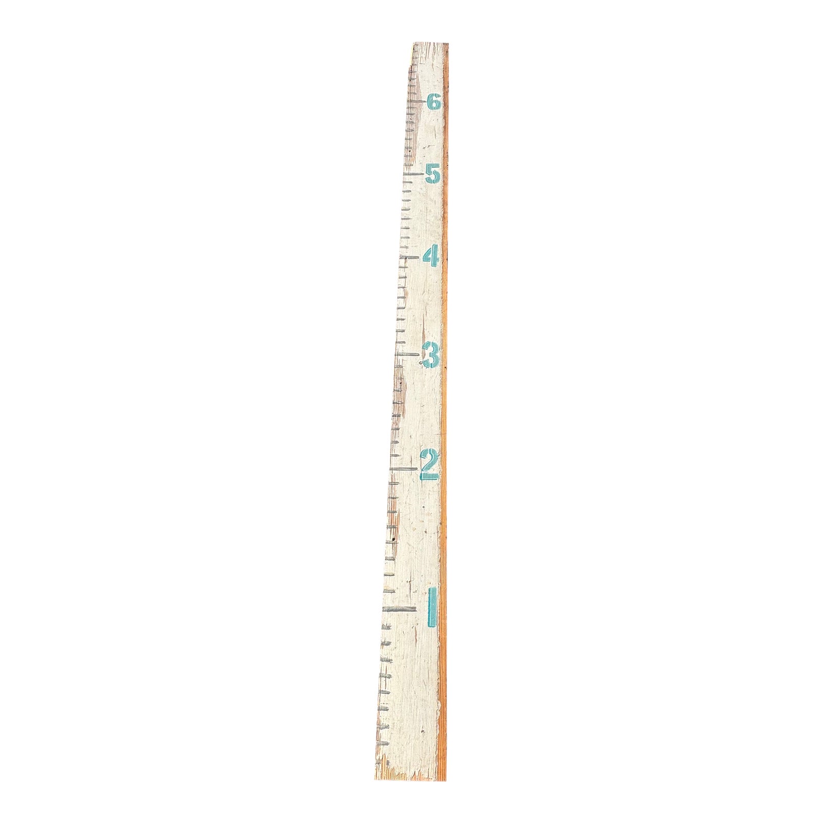 Early 20th C. Hand-Painted + Hewn Wooden Ruler / Height Measure | Chairish