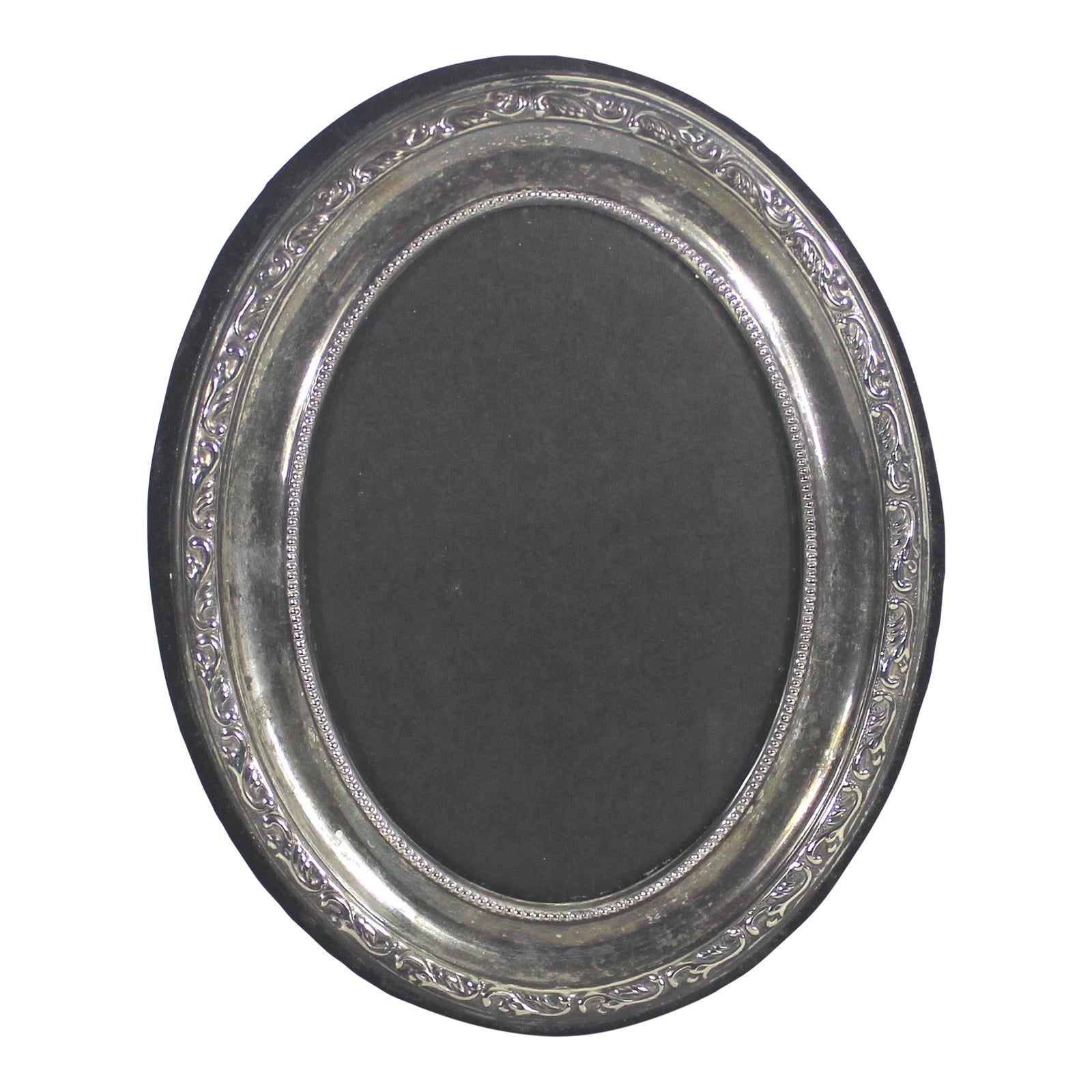 Vintage Silverplate Oval Tabletop Photo Frame With Black Velvet Back ...