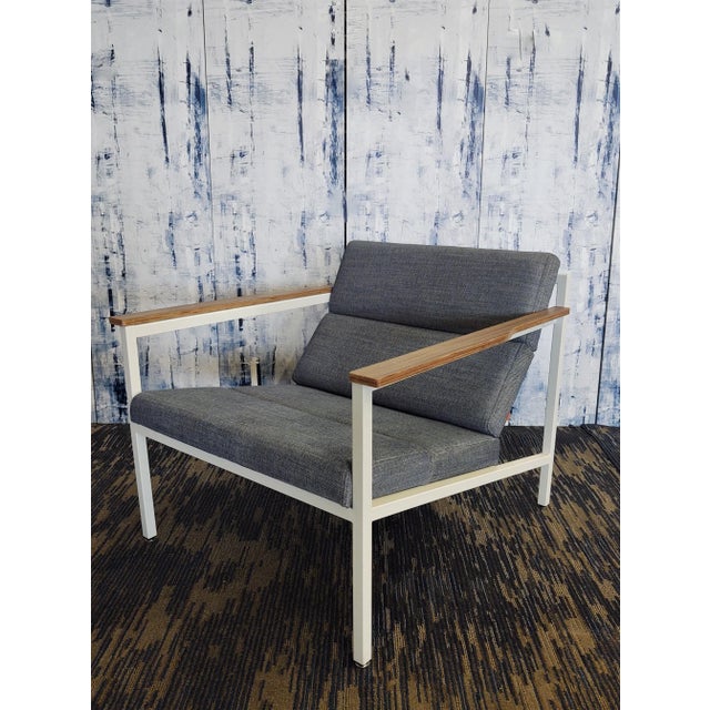 Gus Halifax Modern Metal Frame Lounge Armchairs - a Pair | Chairish