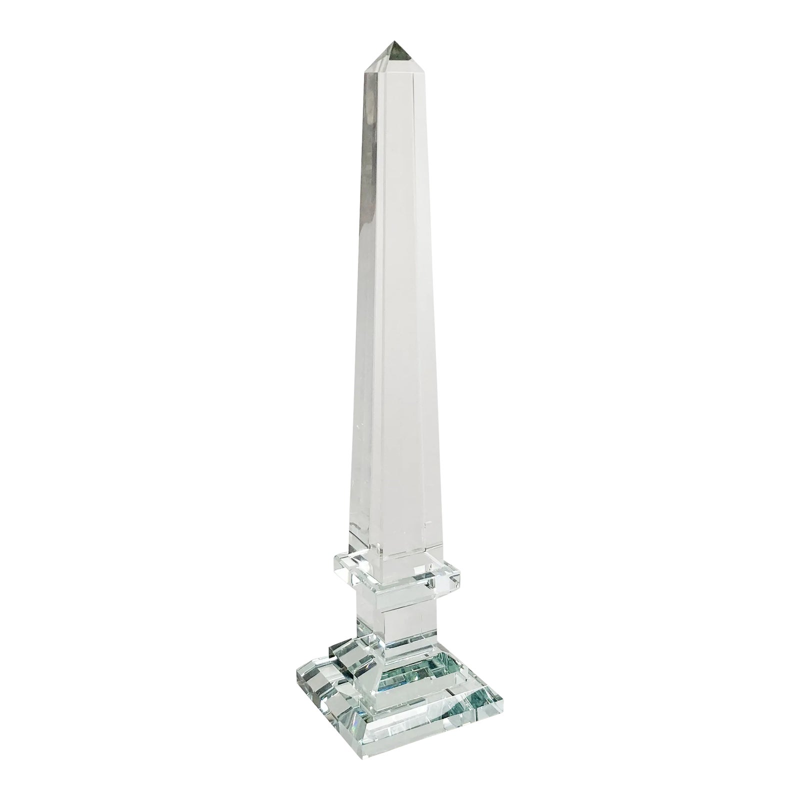 Vintage Cut Crystal Obelisk | Chairish