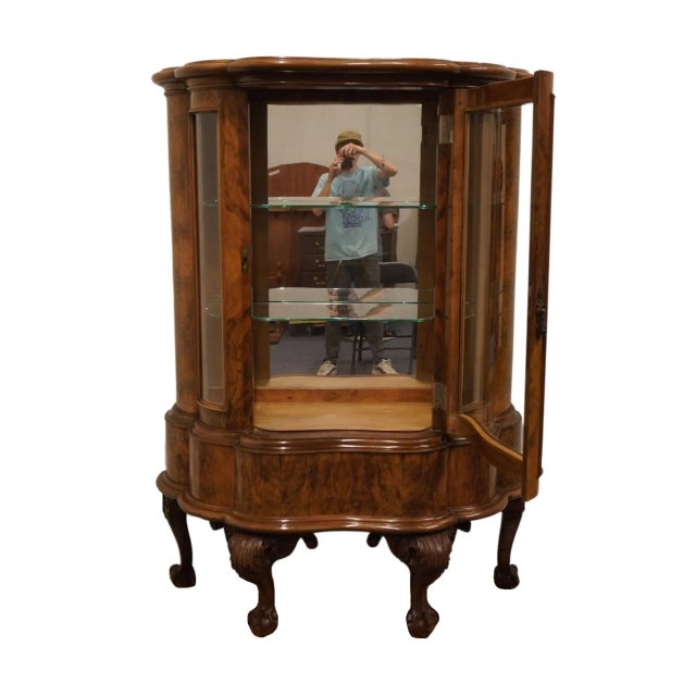 Vintage Antique Ornate French Inspired Traditional Burled Walnut 51 ...