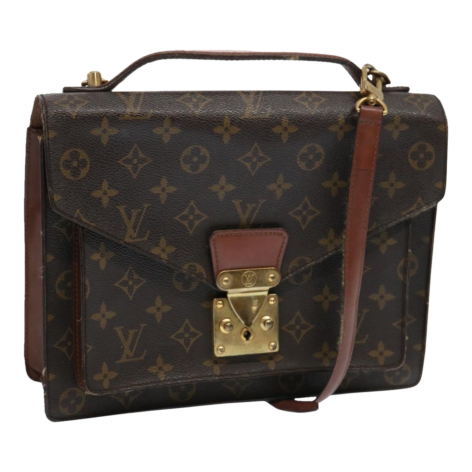 Louis Vuitton Monogram Monceau 28 Hand Bag 2Way M51185 Lv Auth 69276 ...