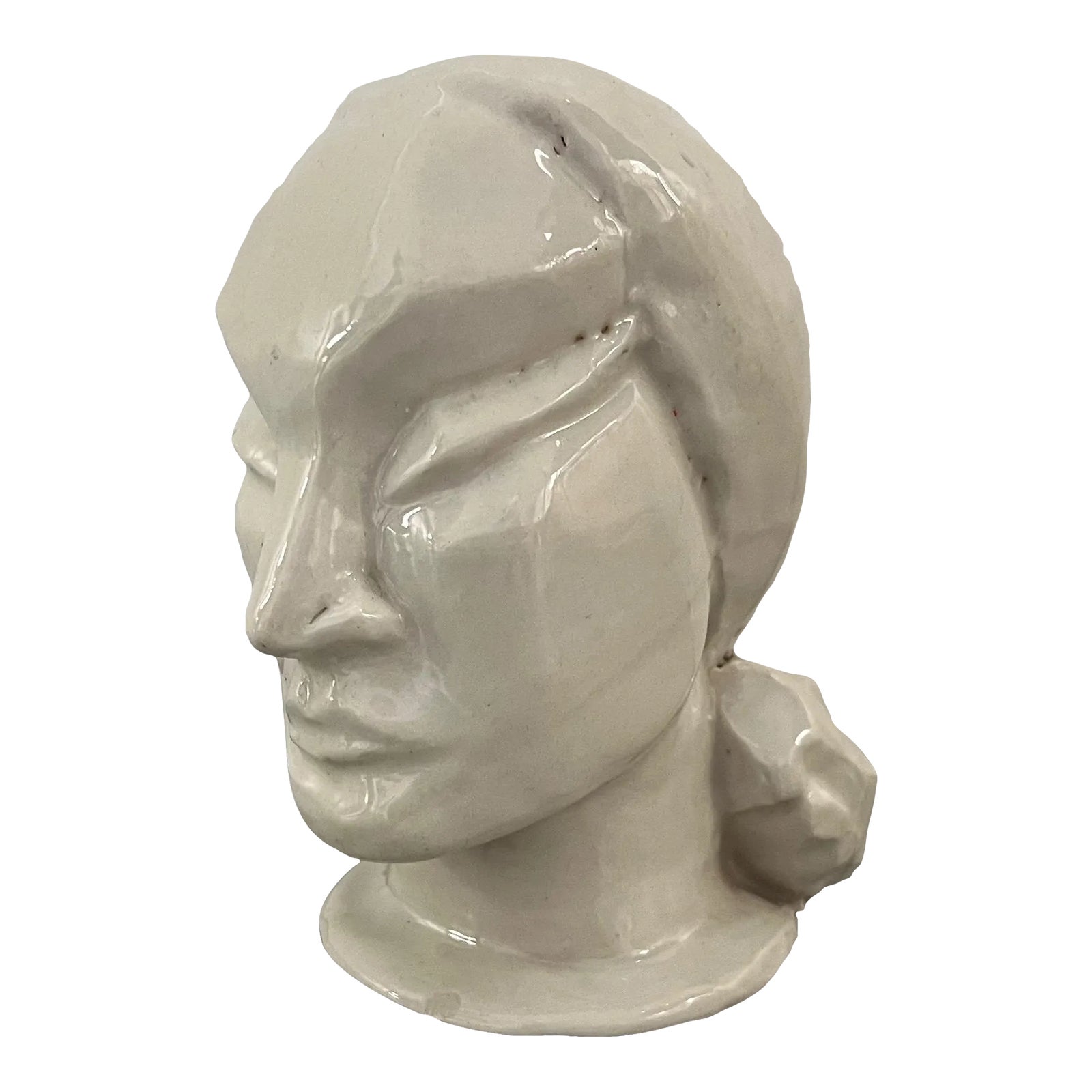 Antique 1920's French Art Deco Cubist Porcelain Sculpture Bust of a ...