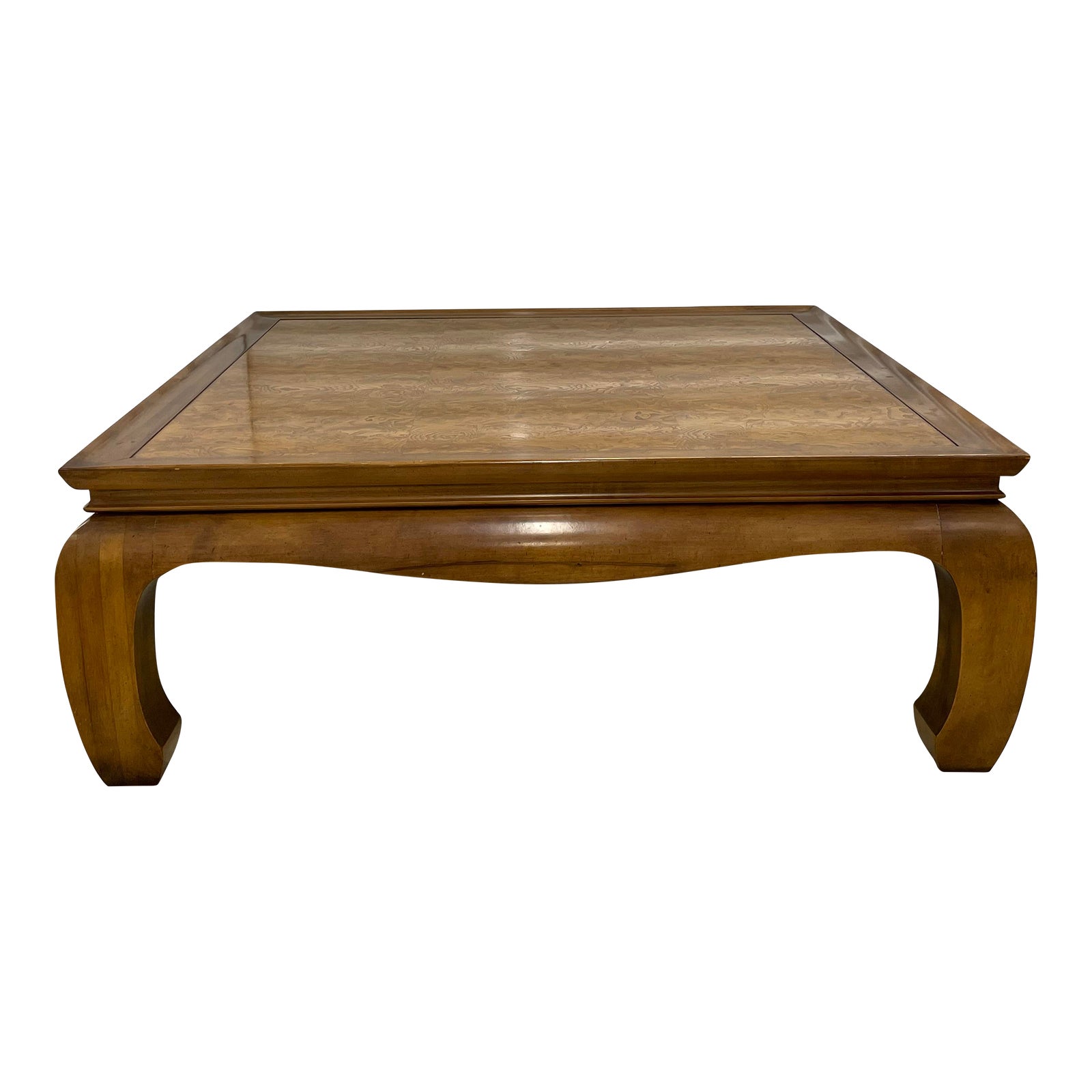 1970s Vintage Square Ming Style Burl Coffee Table, Chin Hua Century ...