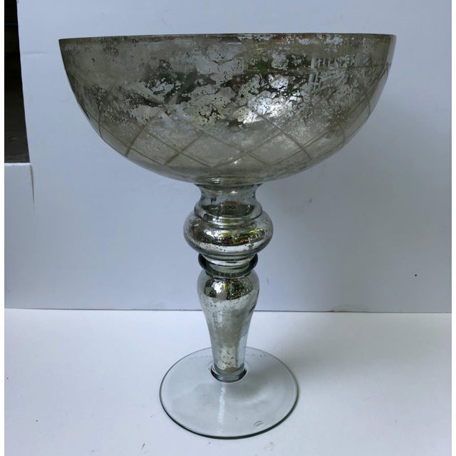 Mercury Glass Footed Bowl | Chairish