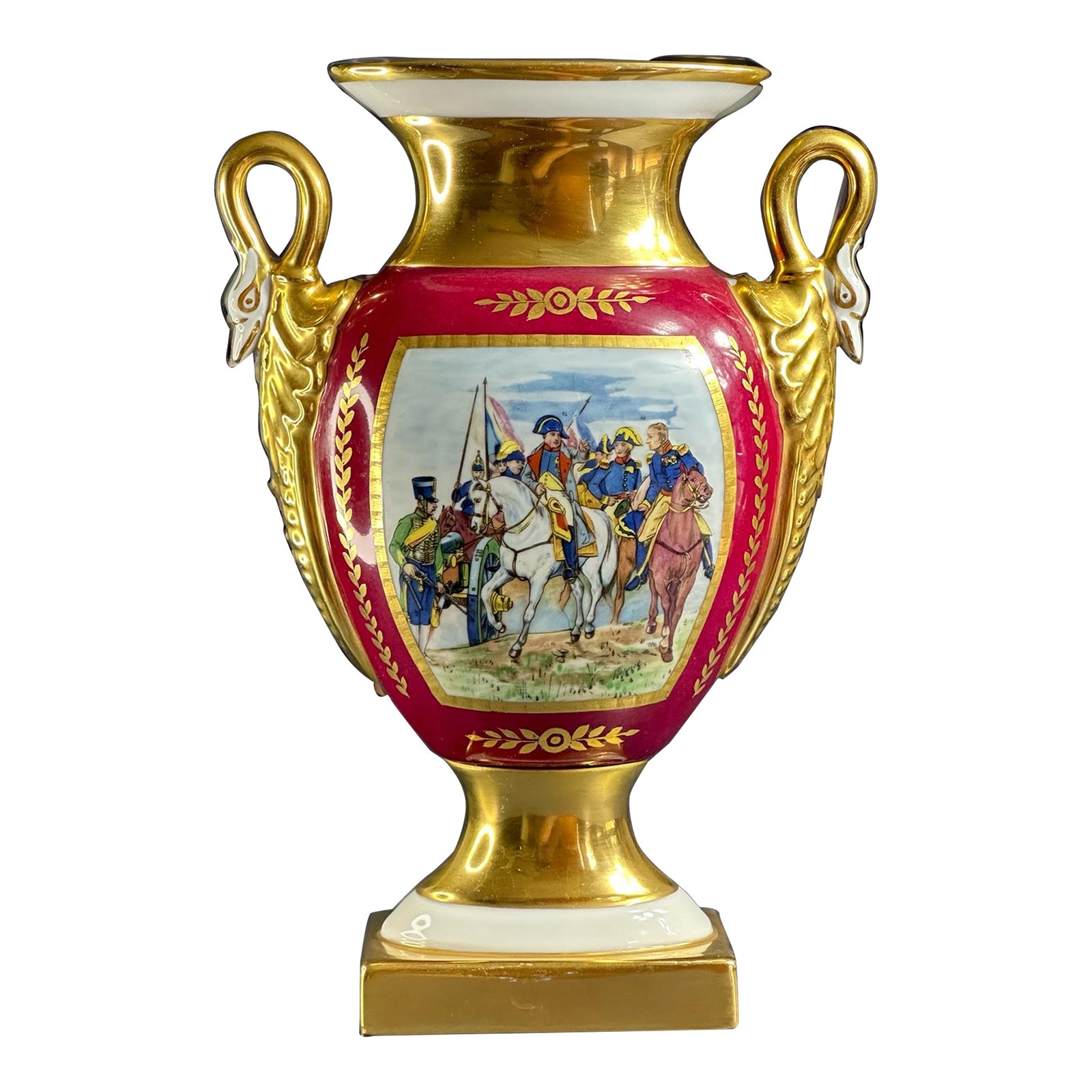 Antique Limoges Porcelain Napoleon Vase | Chairish