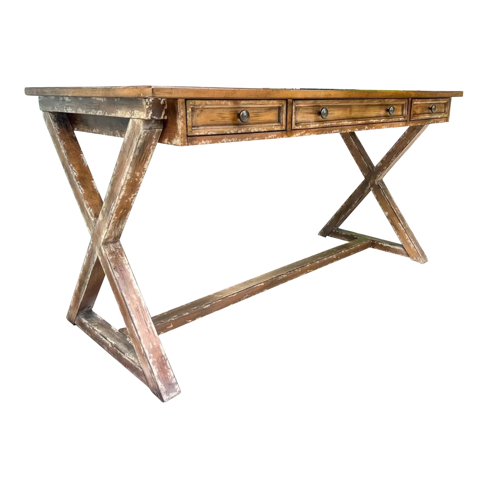 Hooker Furniture Melange Bennett X-Base Writing Desk With Distressed ...