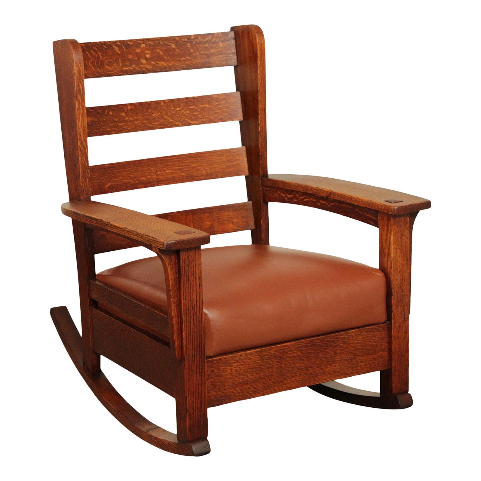 Lifetime Antique Mission Style Tiger Oak Rocker | Chairish
