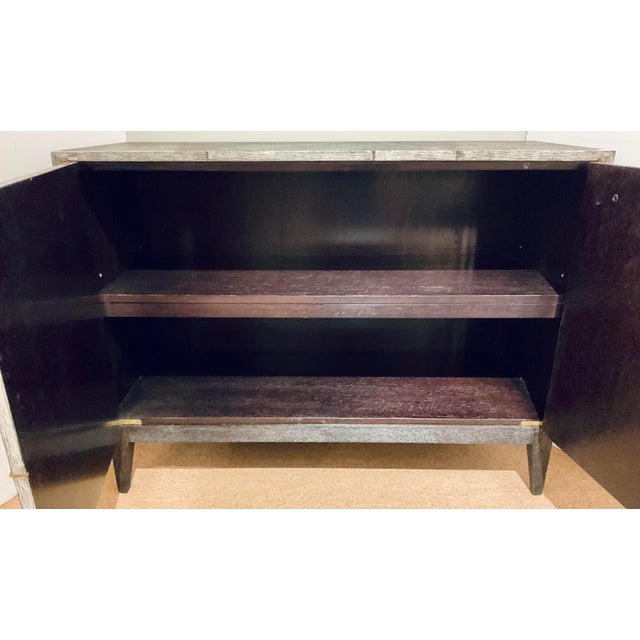 Jonathan Charles Modern Gray Geometric Storage Cabinet | Chairish