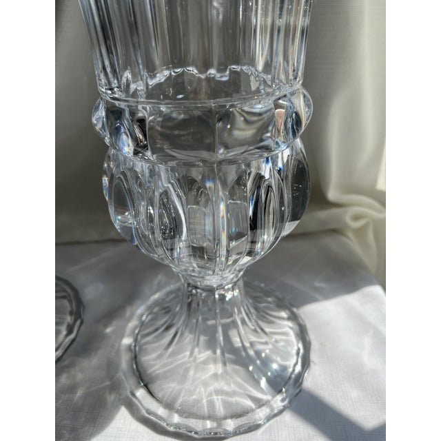 Late 20th Century Large French Regency Style Crystal Urn Vases - a Pair ...