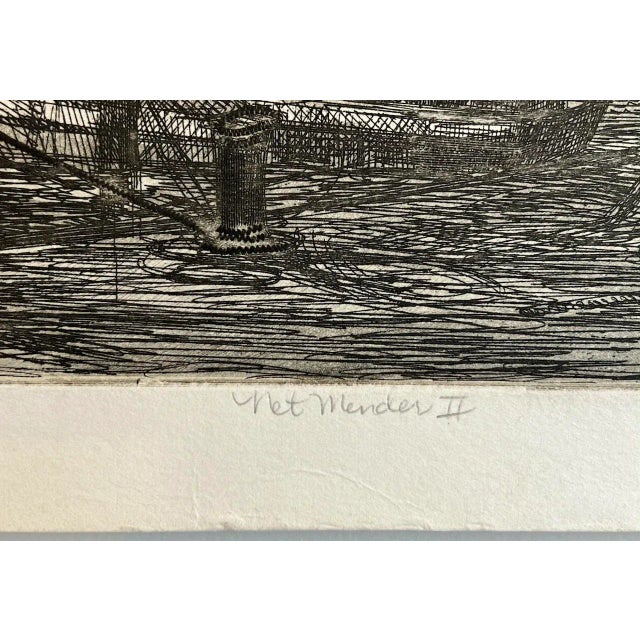 John Irwin Friedman Aka Partee "Net Mender" Etching C.1976 | Chairish