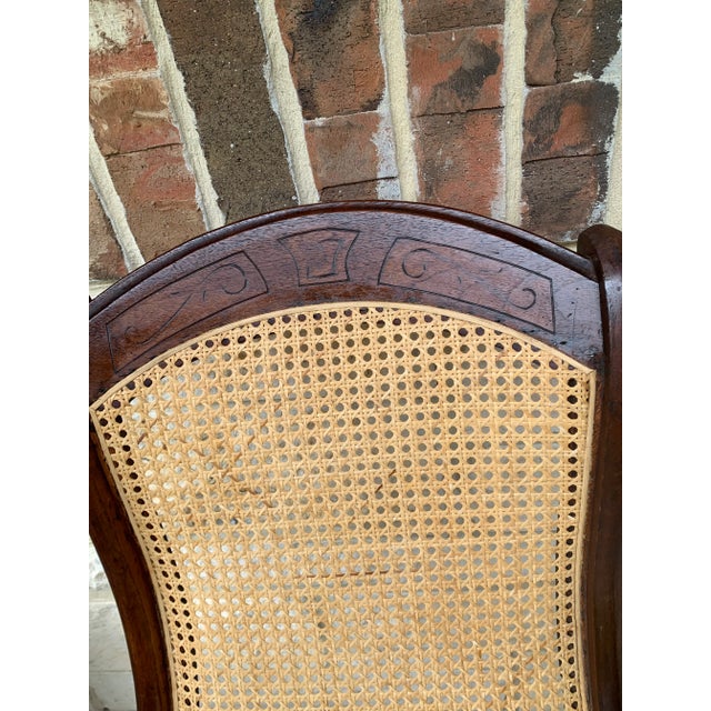 1990s Wooden Cane Rocking Chair | Chairish