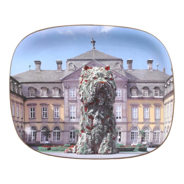 1992 Jeff Koons 'Puppy' Pop Art Gray usa Plate | Chairish