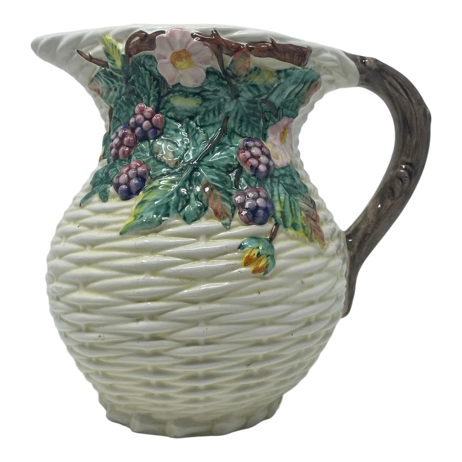 Vintage Italian Floral Pitcher | Chairish