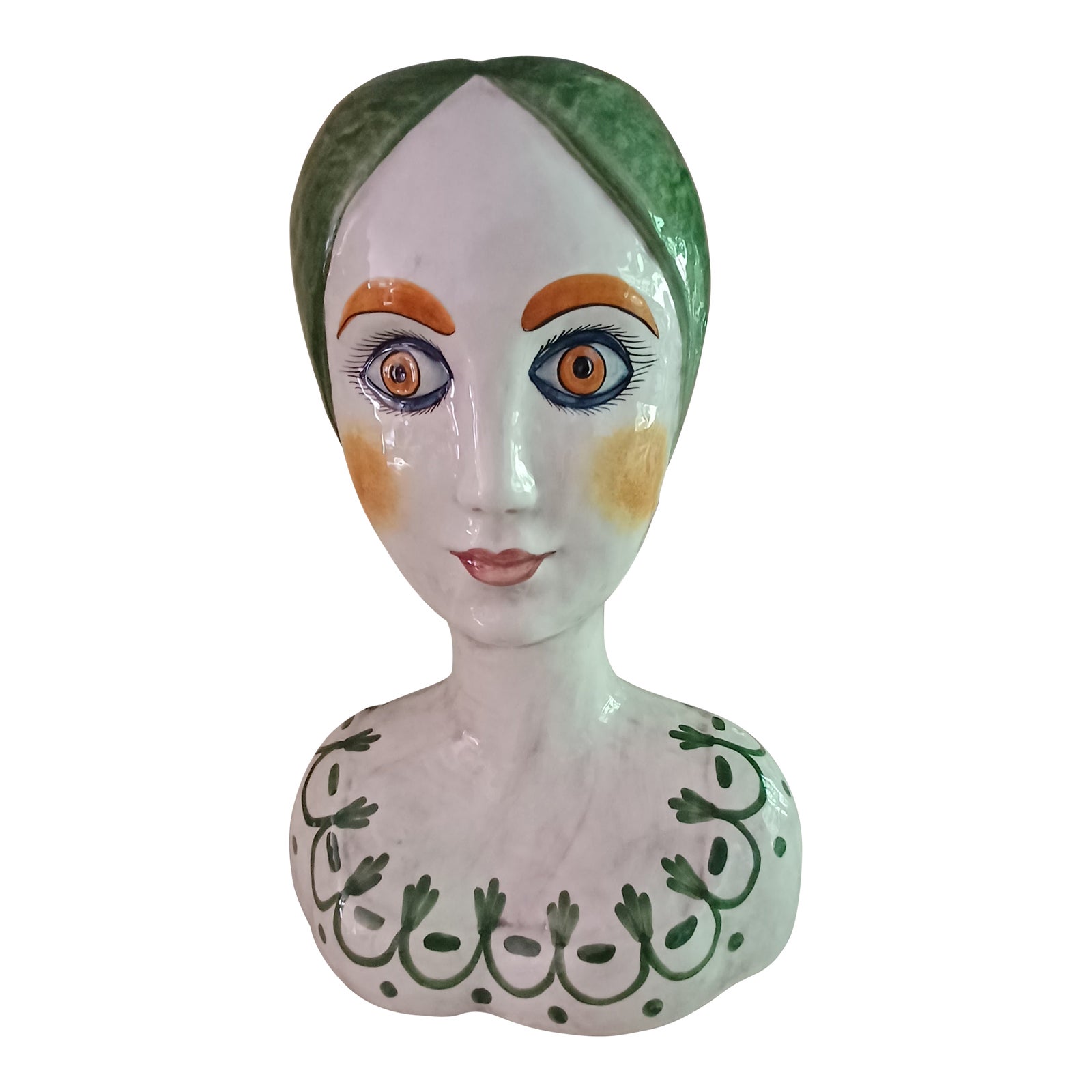 1960s Horchow of Italy Women's Ceramic Head/Planter/Vase | Chairish