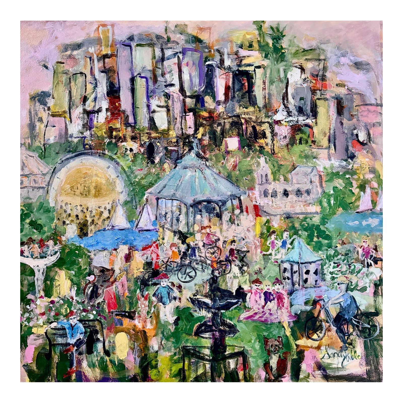The Magic of Central Park-Nyc Original Panting Alive With Movement ...