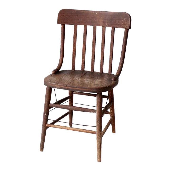 Vintage Slat Back Chair | Chairish
