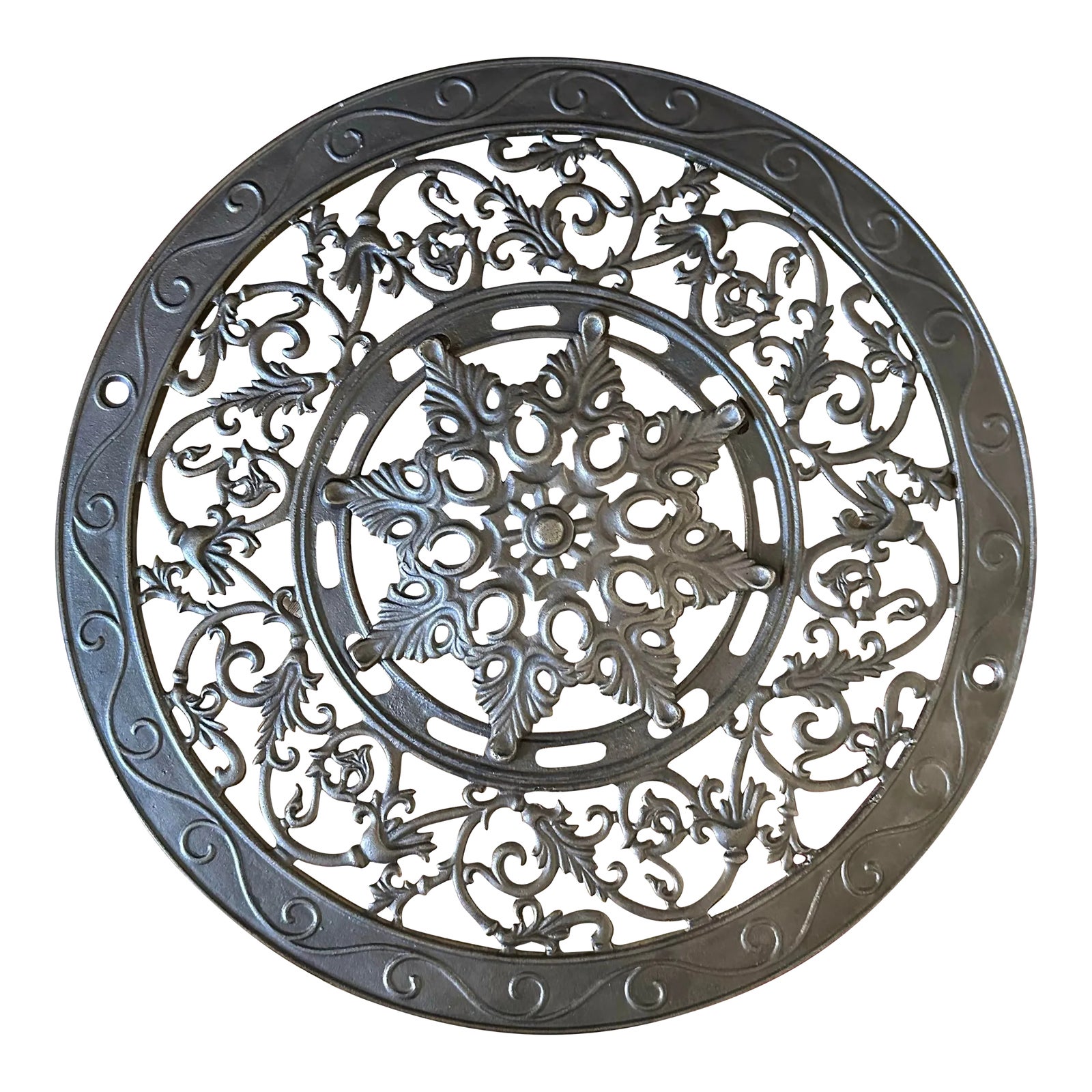 Antique Round Cast Iron Heat Register Victorian Grate | Chairish