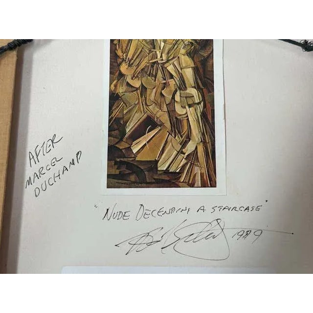 Oil, Wood and Straw Mixed Media Signed N. Schultz After Marcel Duchamp ...