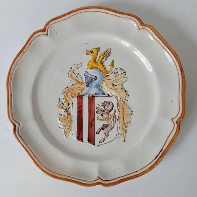 Vintage Ceramic Italian Armorial Crest Plate With Knights - Set of 3 ...
