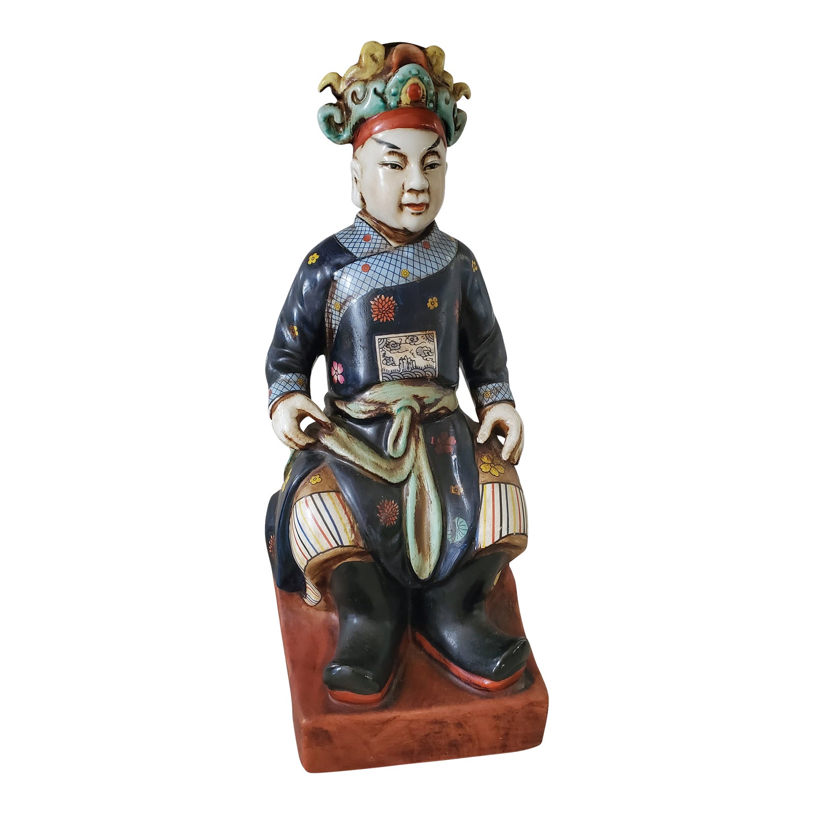 Vintage Chinese Emperor Statue | Chairish