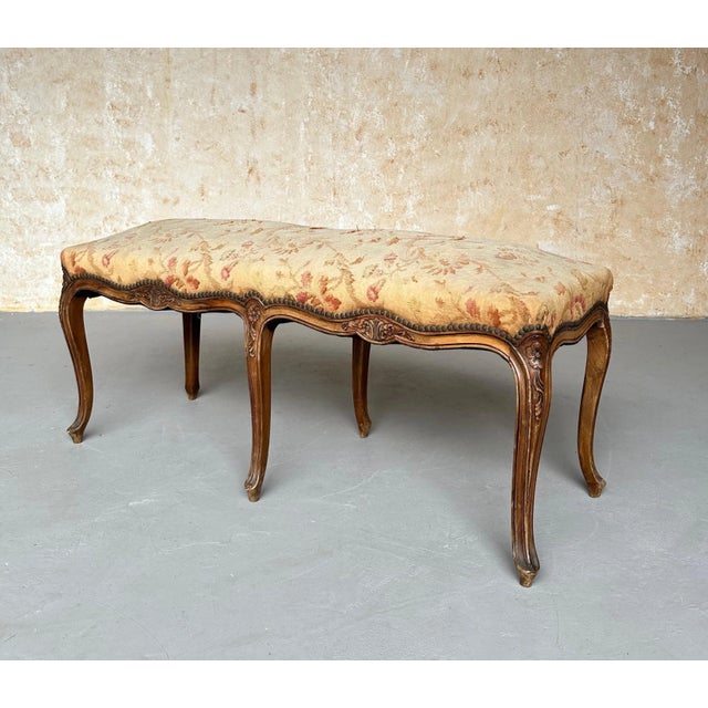 French Louis XV Style Fruitwood Bench | Chairish