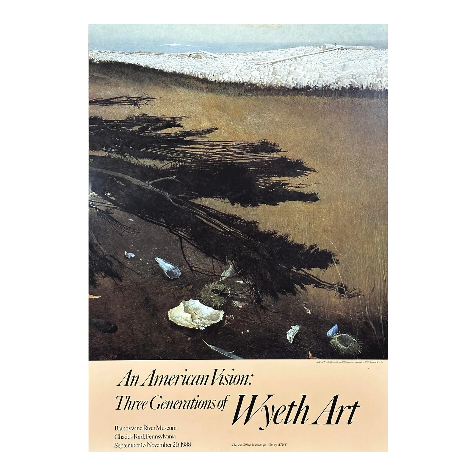 Vintage 1988 Andrew Wyeth Exhibition Poster/Realism | Chairish