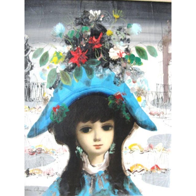 Jean Calogero Oil Painting "Arlequine" (Signed) | Chairish