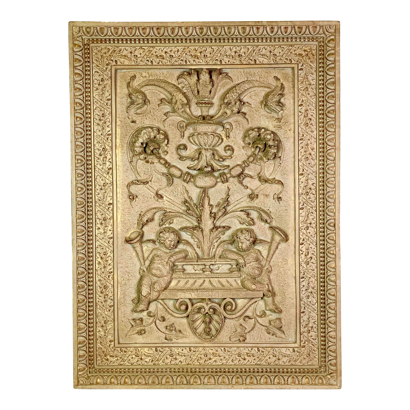 Classical Faux Stone Wall Relief | Chairish