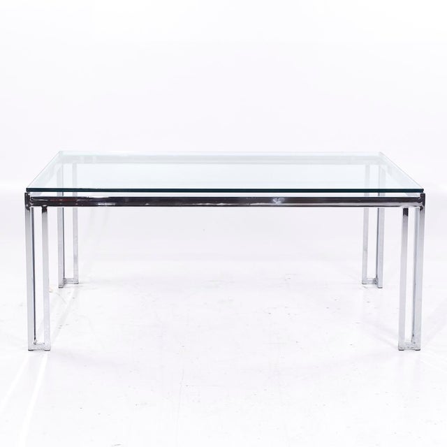 Dia Mid Century Glass and Chrome Dining Table | Chairish