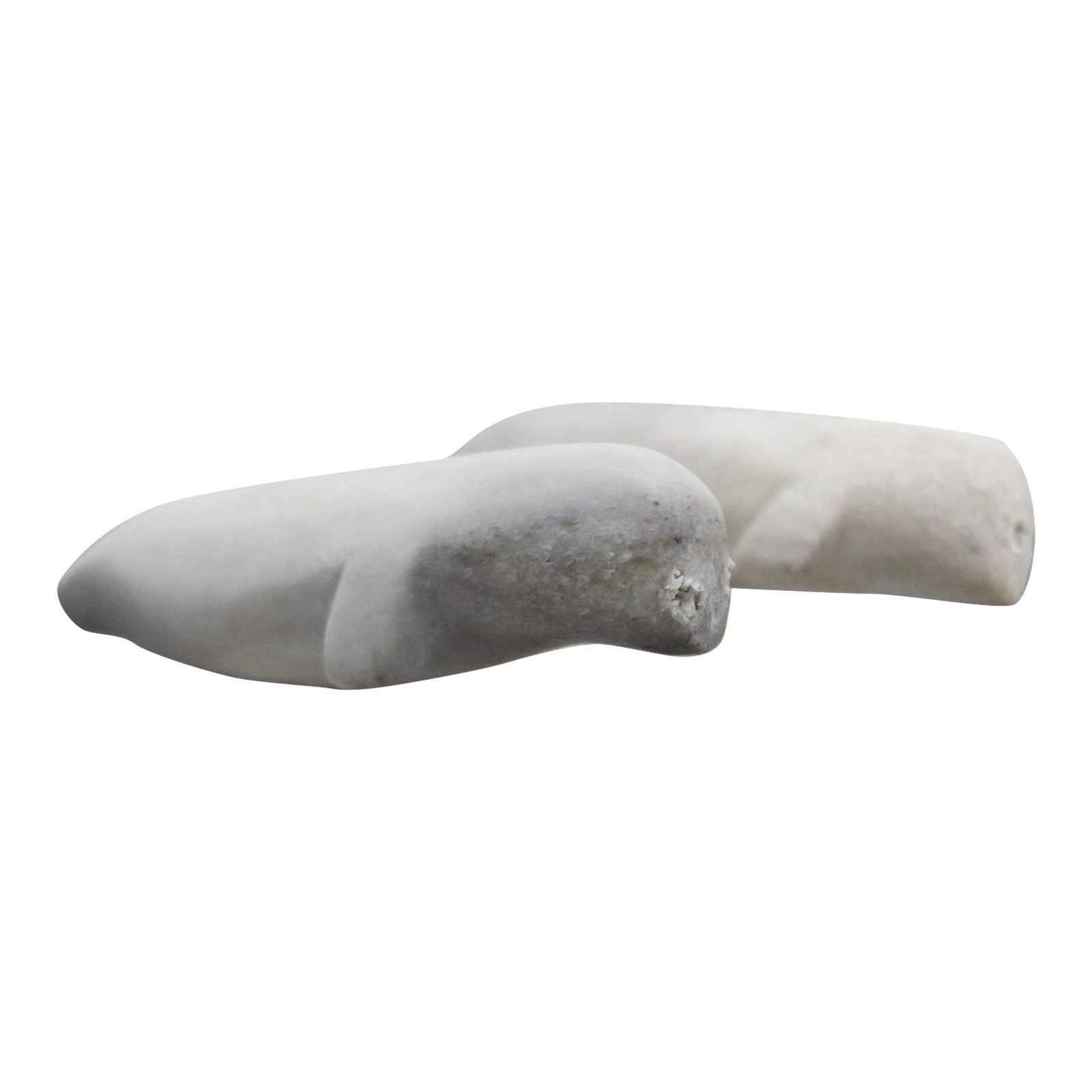 Canadian Inuit Repulse Bay Art Sculpture of Two Seals on Caribou Antler ...
