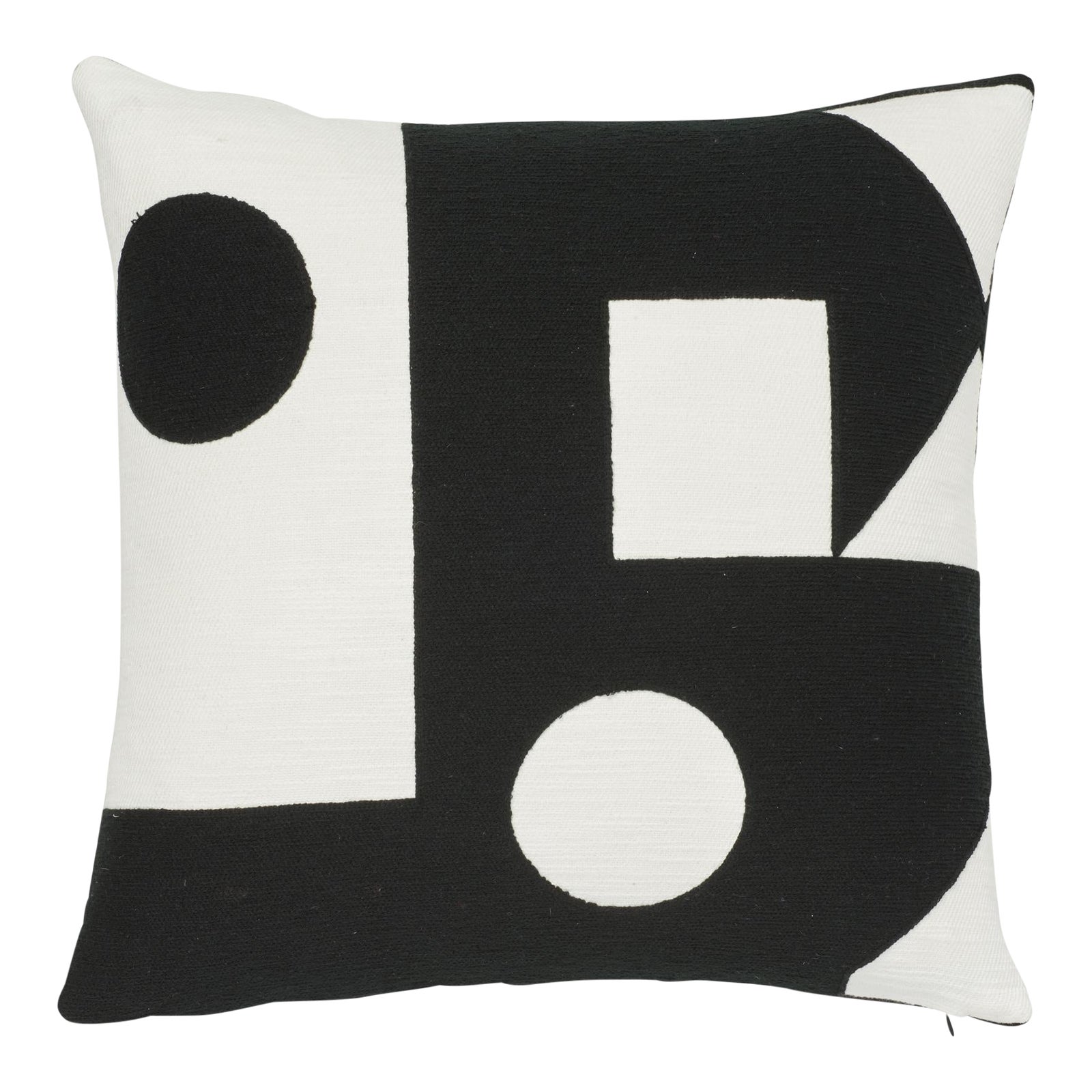 Contemporary Schumacher X Porter Teleo Binary Embroidery Pillow in ...