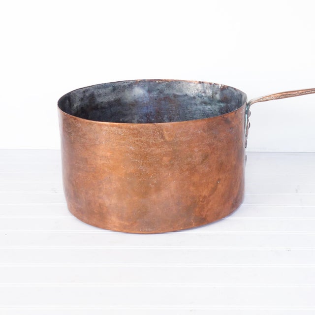 Antique Hand Forged Dovetailed Copper Sauce Pot | Chairish