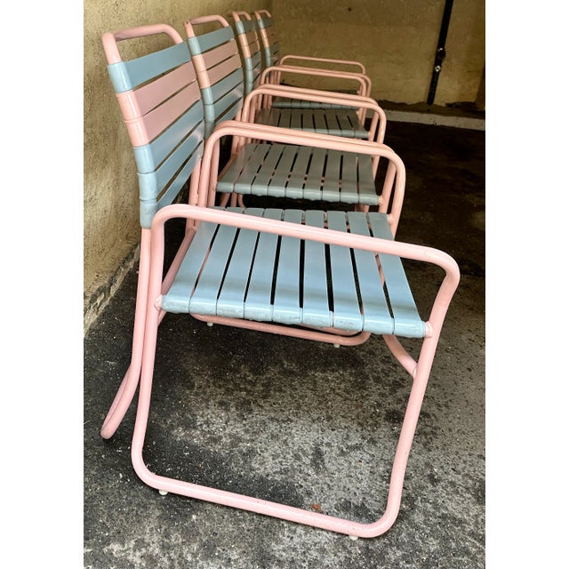 1970s Tropitone Pink & Blue Outdoor Chairs - Set of 4 | Chairish