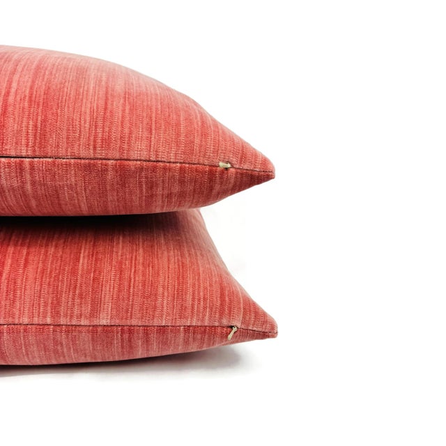 Lee Jofa Barnwell Pink Coral Velvet in Petal Pillow Cover | Chairish