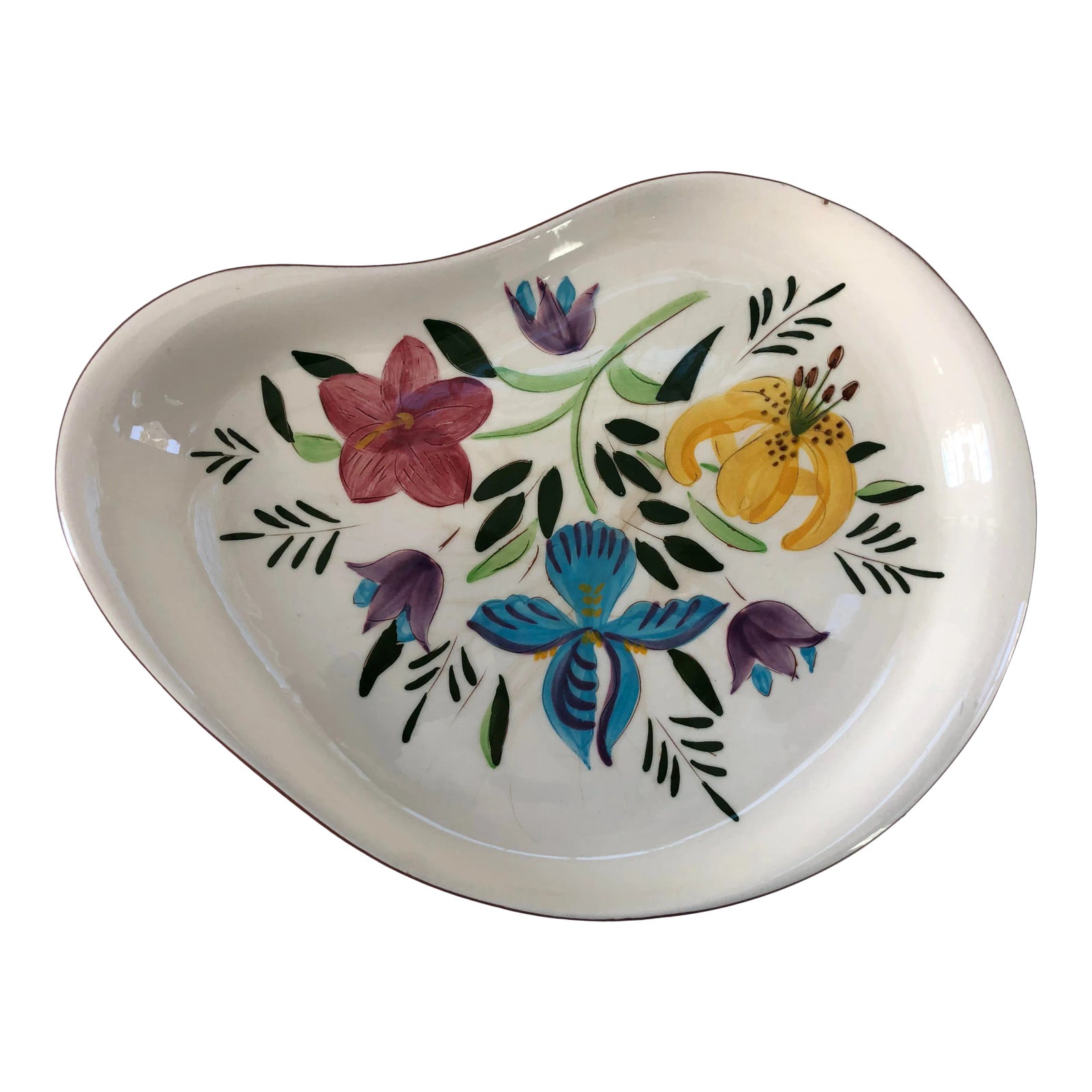 Midcentury Stangl Pottery Country Garden Kidney Shaped Floral Platter ...